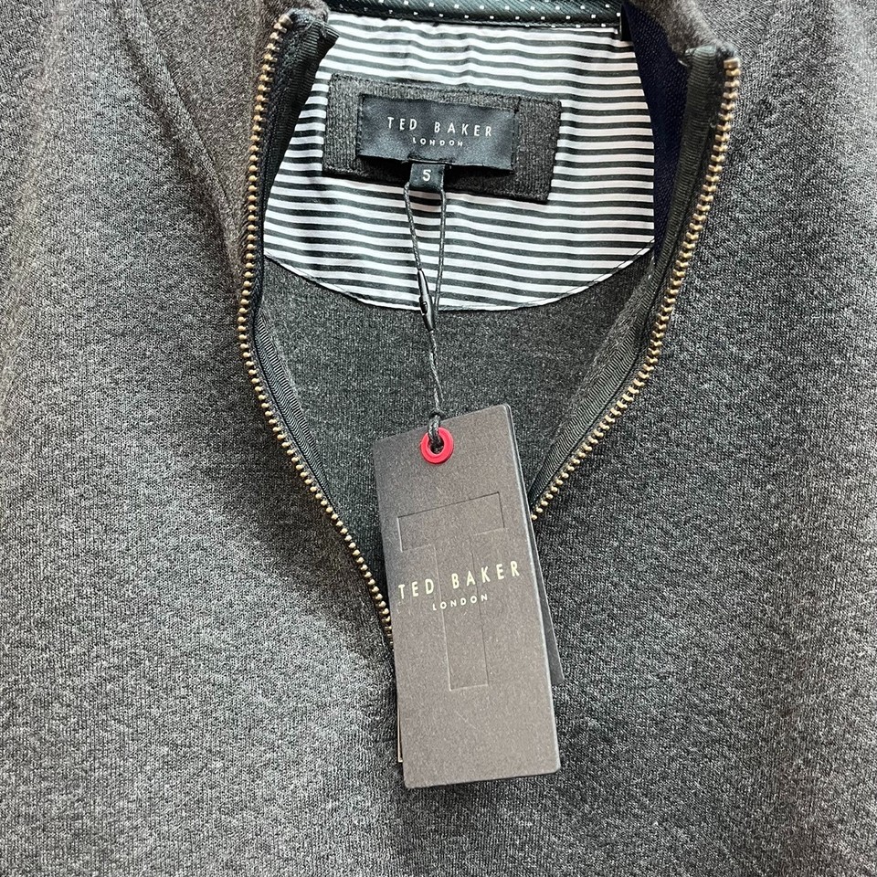 Ted Baker Grey Half Zip Jumper Pullover Size 5 (XL) | eBay UK