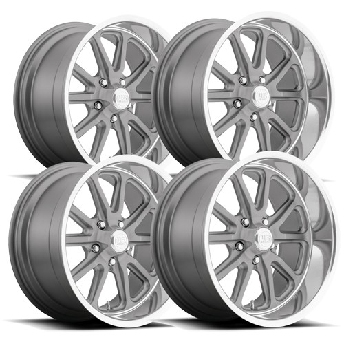 (Set of 4) Staggered US Mags U111 Rambler 22x9,22x11 5x5" Gunmetal ...