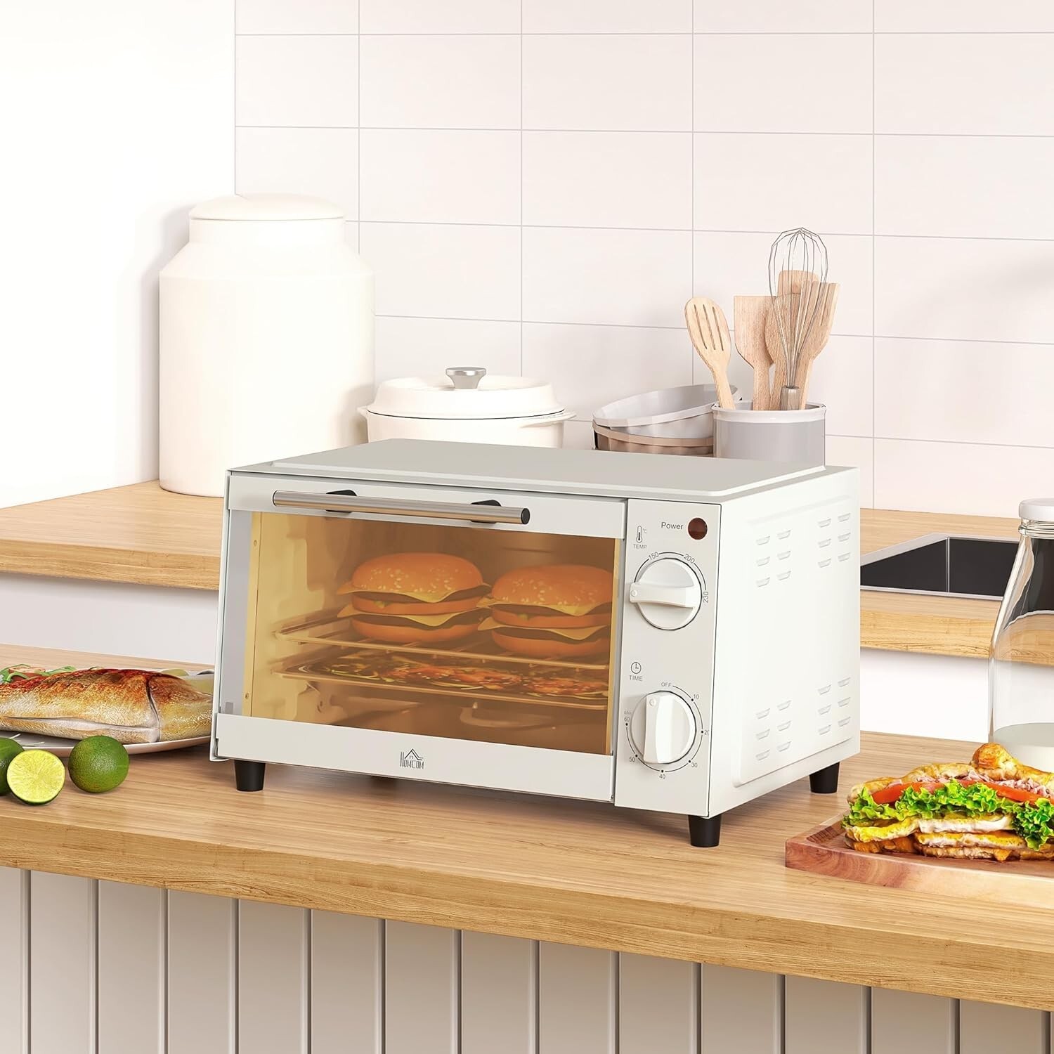 Countertop Mini Oven Electric Grill Toaster 9L Cooking Baking 750W ...