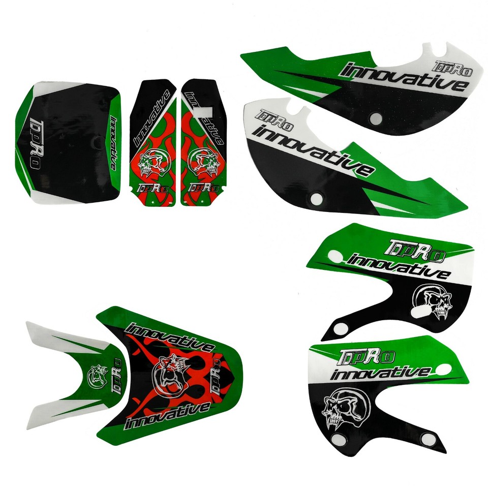 Green Sticker Decals Graphics Kit for Kawasaki KLX 110 KX65 Plastics ...