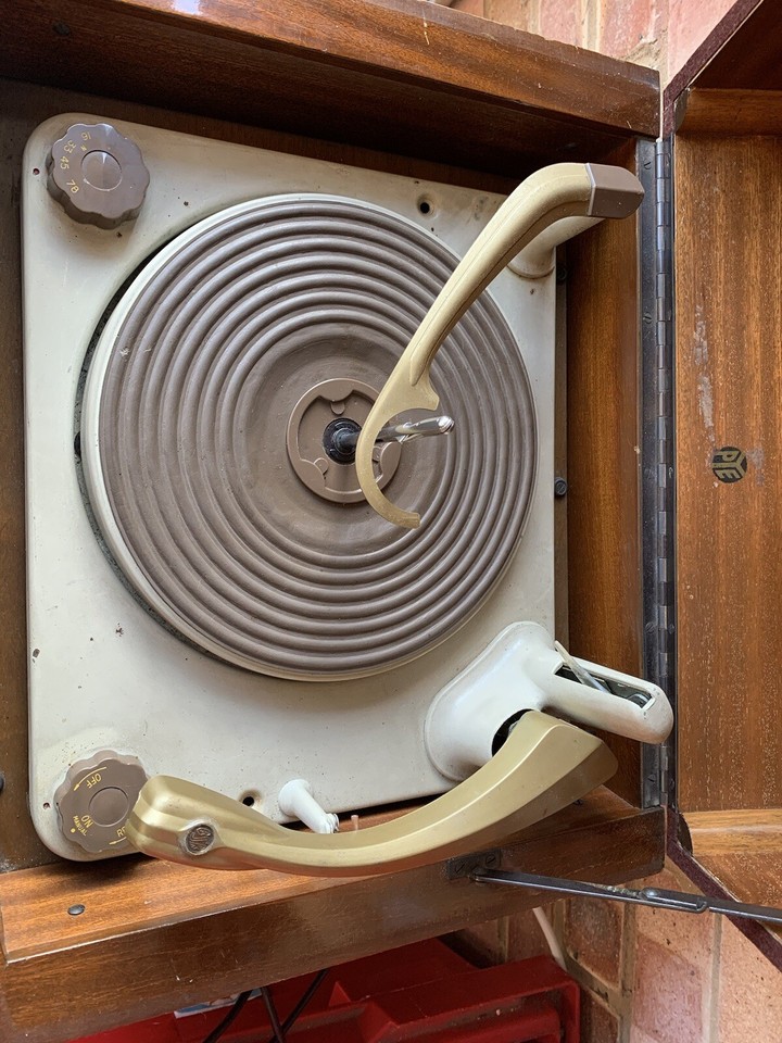 PYE BLACK BOX TURNTABLE WOODEN RECORD PLAYER HIFI BROWN 50s IT STILL ...