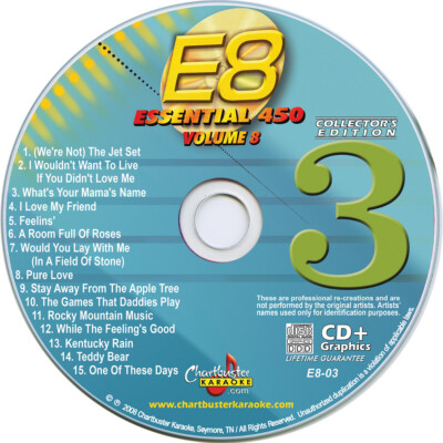 CHARTBUSTER ESSENTIAL KARAOKE CD+G VOL-8 Disc-3 Charlie Rich,Conway ...