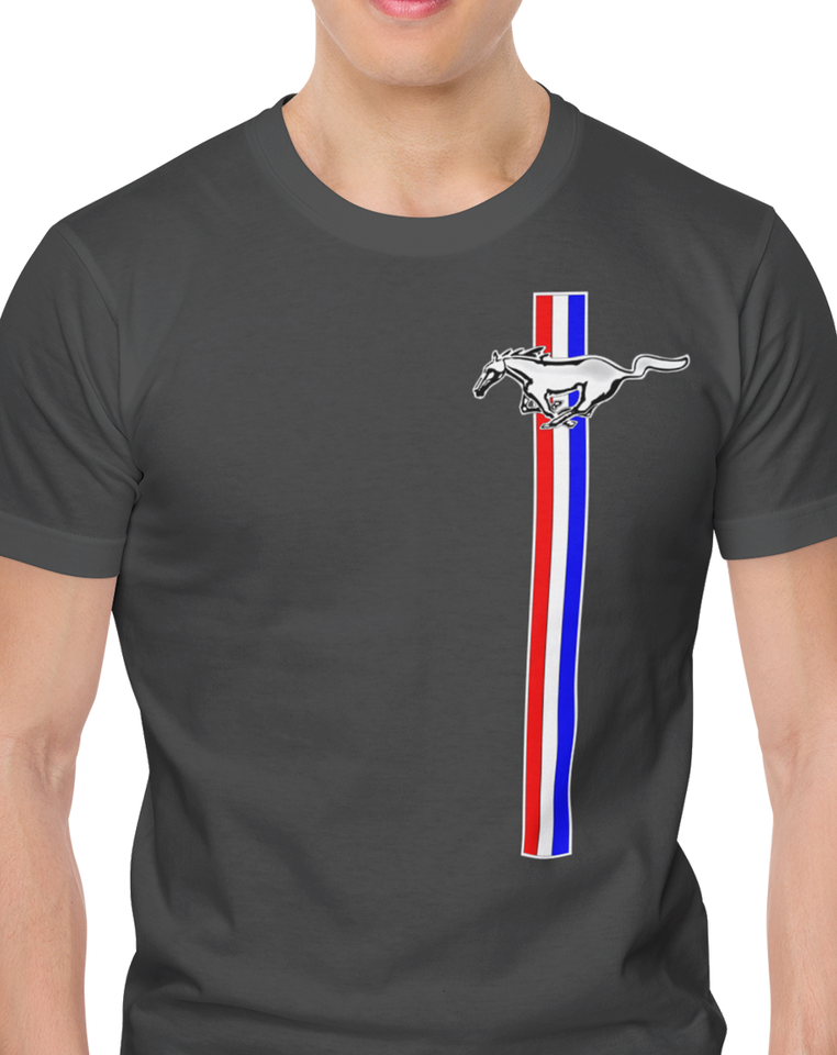 Classic Ford Mustang Stripe Logo - 100% Cotton T-Shirt - Mustang/Boss ...