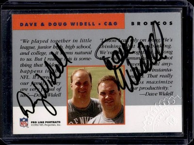 Dave Widell & Doug Widell 1992 Pro Line Portraits Certified Auto #NNO ...
