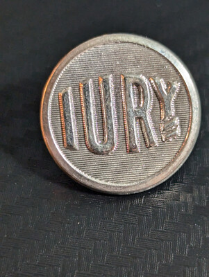 Indianapolis Union Railway (IURy) railroad button 40 ligne nickel ...