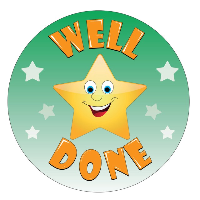 Reward Stickers 144 X Well Done Award - School Teachers Parents Kids ...
