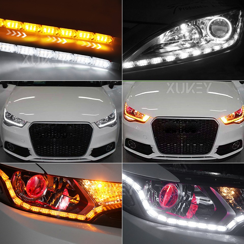 2x Sequential LED Strip Indicator Turn Signal DRL Daytime Running Light ...