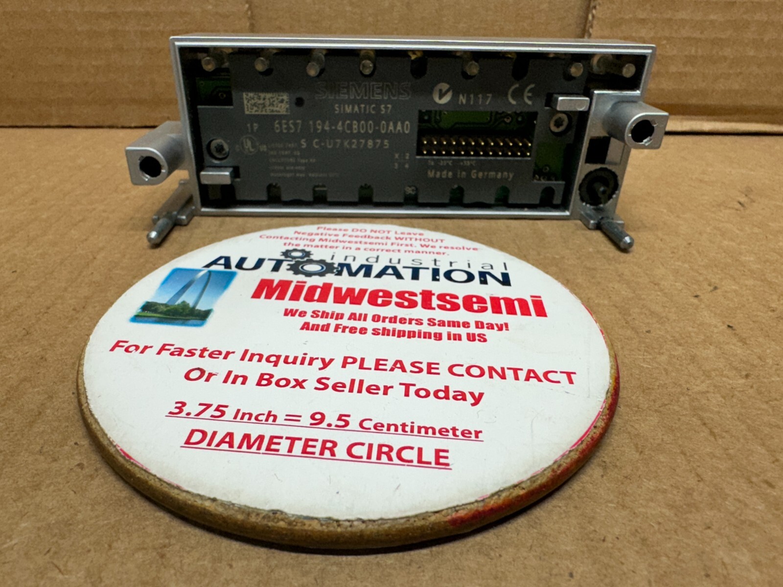 SIEMENS 6ES7 194-4CB00-0AA0 SIMATIC S7 CONNECTING MODULE ID: M23780 ...