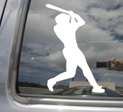 Baseball Batter - Slugger Hitter Home Run Car Window Vinyl Decal ...
