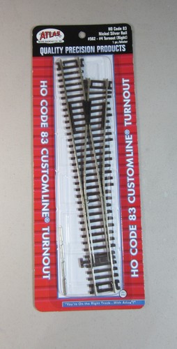 Atlas #562 Ho Code 83 Nickel Silver #4 Right Switch Turnout Model ...