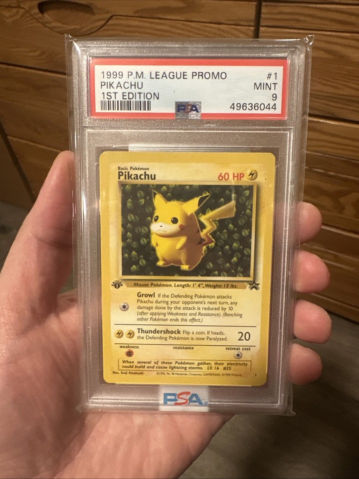 1999 Pokemon Ivy Pikachu #1 Black Star 1st Edition League Promo Error ...