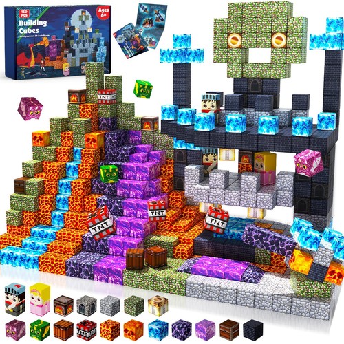Magnetic Blocks - 150 PCS Build Magnetic Dark Castle Sword Domain World ...