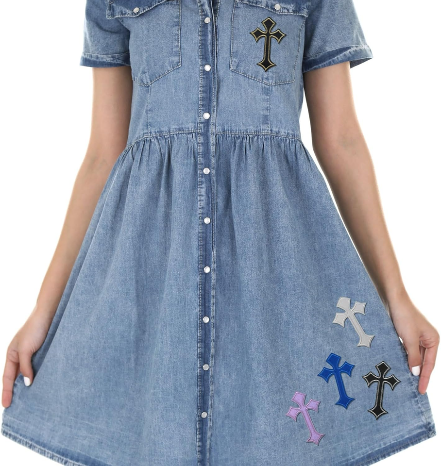 Cross Patches Iron on Cross Embroidery Applique Patch, DIY Decor ...