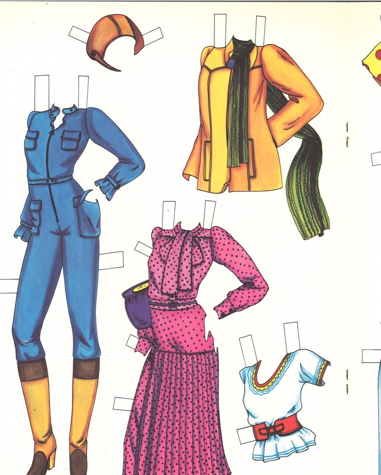 VINTAGE UNCUT 1960s MOD PAPER DOLL ENGLAND RARE HD LASER REPRODUCTION ...
