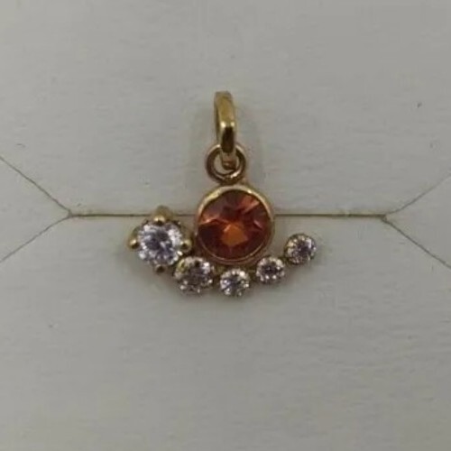 9K Gold Pendant Snail With Colorful Zirconias With Rubber Chain | eBay