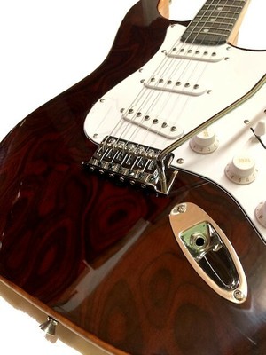 NEW 6 STRING STRAT STYLE EXOTIC NATURAL WOODGRAIN BURL MAPLE TOP ...