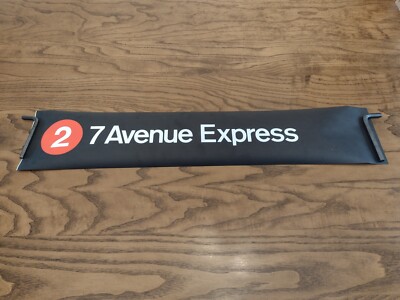NYC Subway IRT Side Route Rollsign Piece sm - (2) 7 Avenue Express | eBay