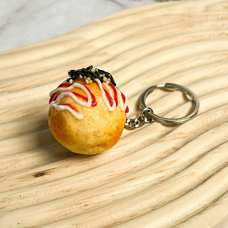Imitation Octopus Balls Food Keychain Pendant | eBay