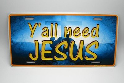 JESUS HOLY CROSS CHRISTIAN RELIGIOUS METAL CAR NOVELTY LICENSE PLATE ...
