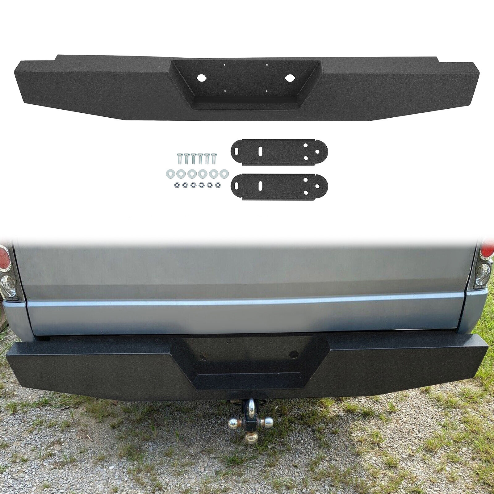 For 1973-1997 Ford F150 F250 F350 F-Series Full Size Steel Rear Bumper ...