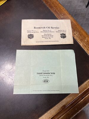 Vintage 1900s York Pa Roosevelt Oil Service Envelope & Letter Richlube ...
