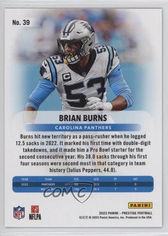 2023 Panini Prestige Xtra Points Premium Red /399 Brian Burns #39 | eBay