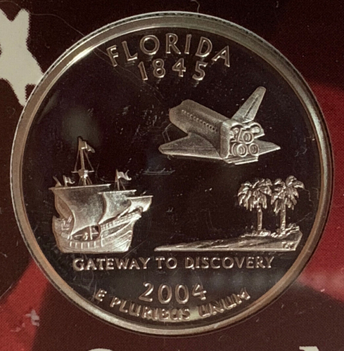 2004~S FLORIDA STATE QUARTER FROM PROOF SET 90% SILVER US COIN ...