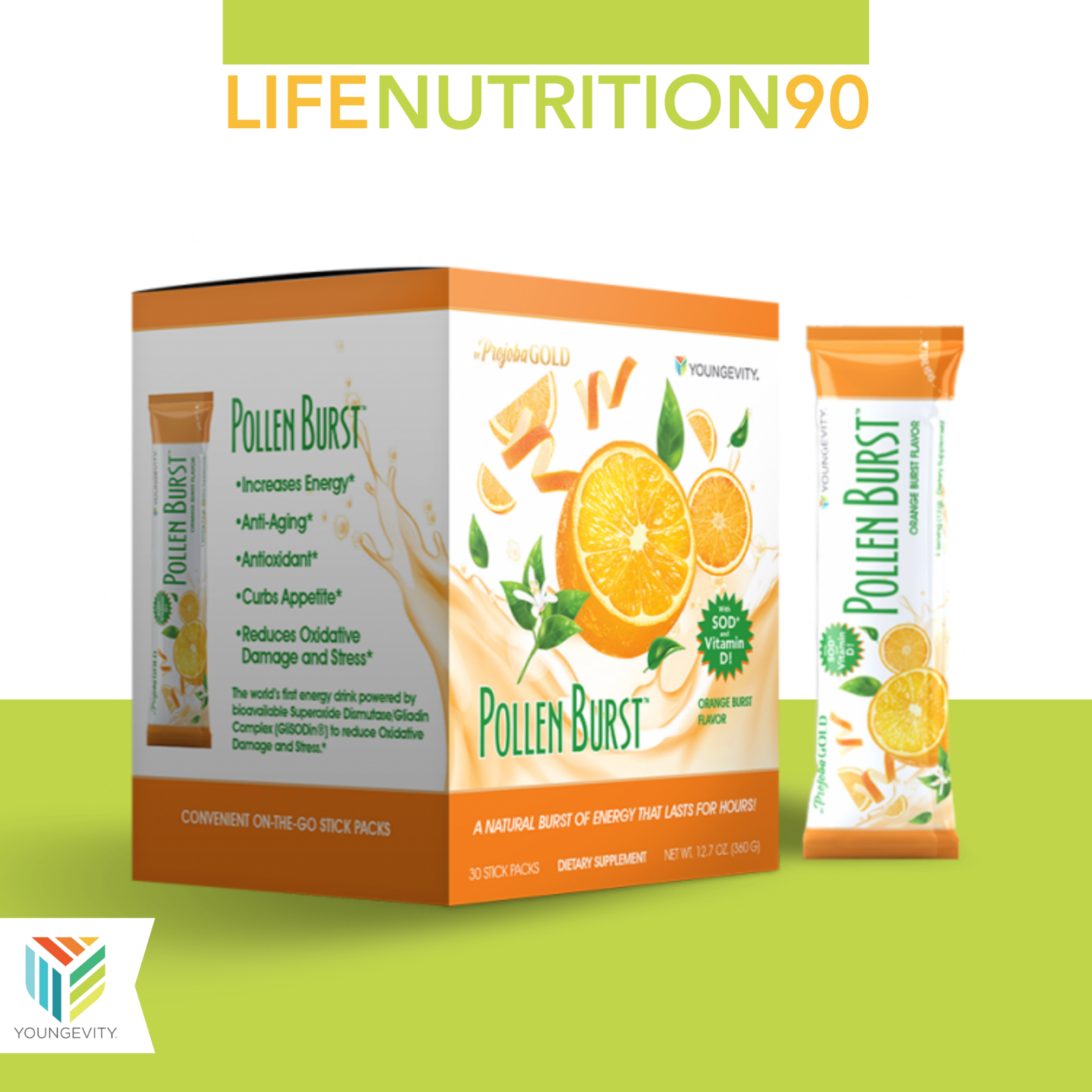 Youngevity Pollen Burst / Natural Energy - 30 Stick Packets | eBay