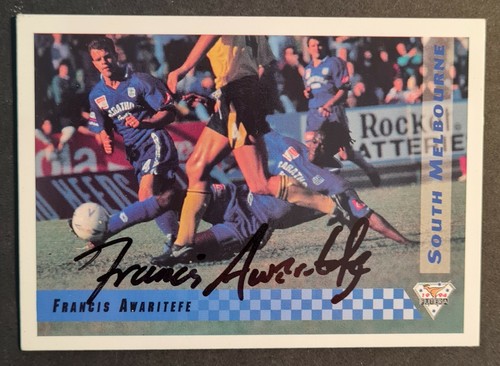 1994 FUTERA NSL FRANCIS AWARITEFE SOUTH MELBOURNE HAND SIGNED Card No ...