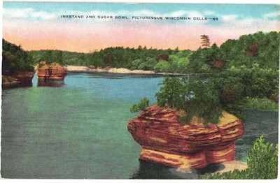 E. C. Kropp Co. Wisconsin Dells Inkstand Sugar Bowl Rock Formations ...