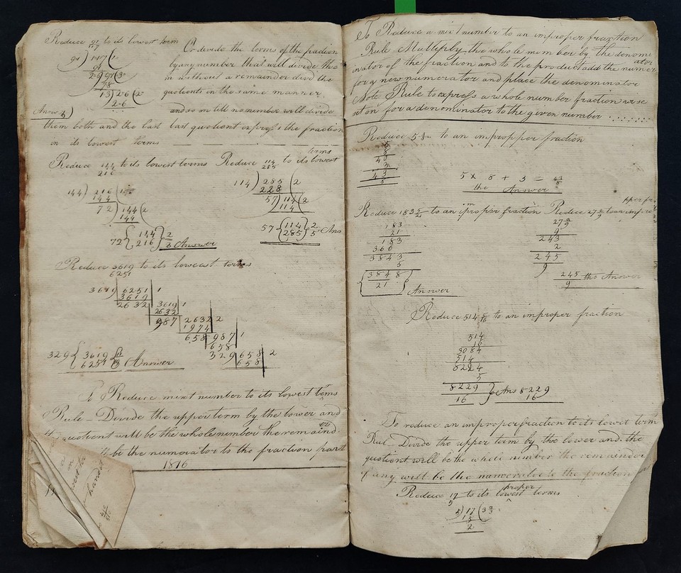 1871 antique MATH CIPHER PENMANSHIP 49pgs BETSY NOBLE journal | eBay