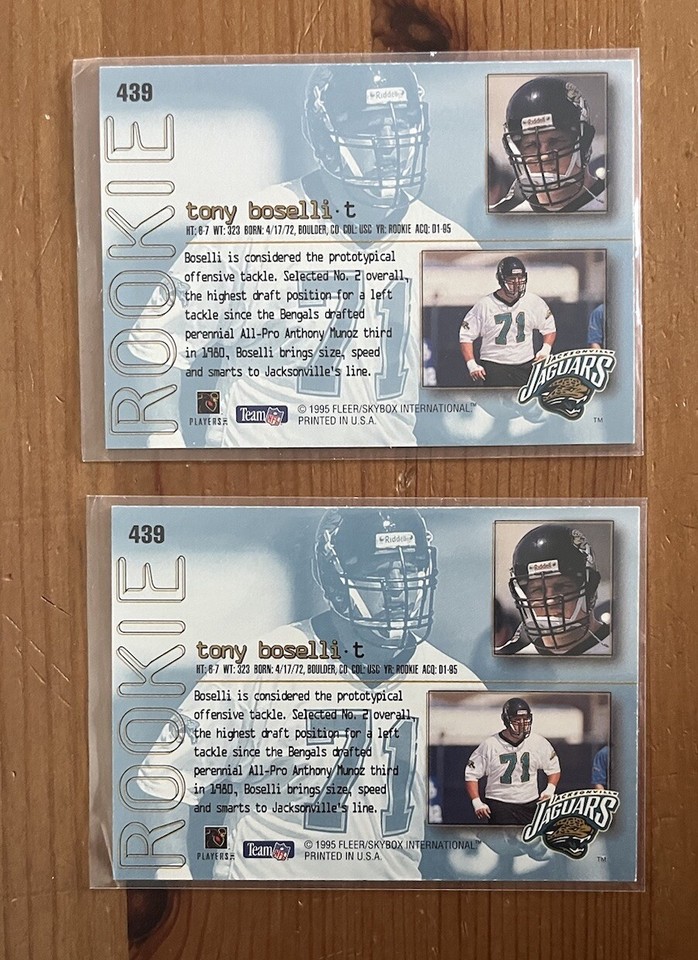 Lot Of 2- 1995 Ultra #439 Tony Boselli Rookie | eBay
