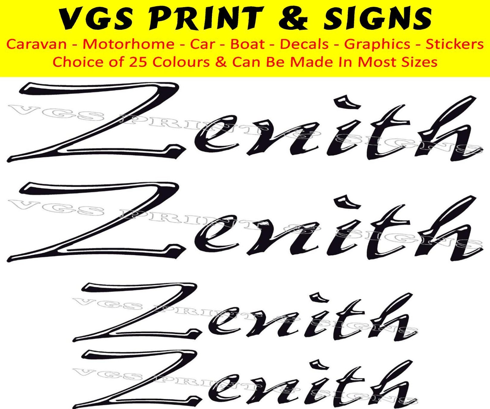 4 X LUNAR ZENITH DECALS STICKERS CHOICE OF COLOURS FAST POSTAGE #005 | eBay