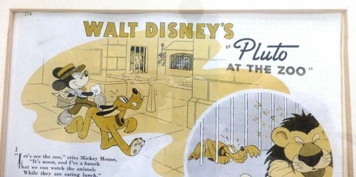 "PLUTO AT THE ZOO" ~ Walt Disney Co. ~ Good Housekeeping Sept. 1941 ...
