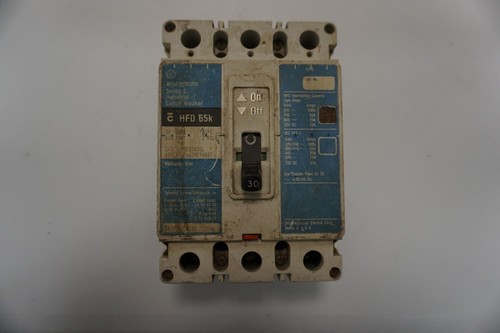 1- Westinghouse HFD3030L Circuit Breaker 3 Pole 30 Amp 600V 65K~ USED ...