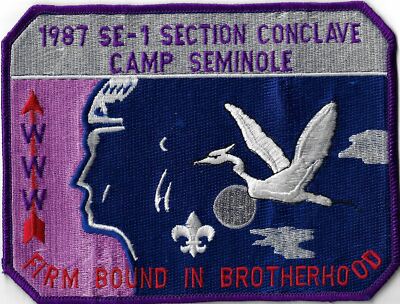 OA 1987 SE-1 Section Conclave Jacket Patch Camp Seminole DPR Bdr. [MX ...