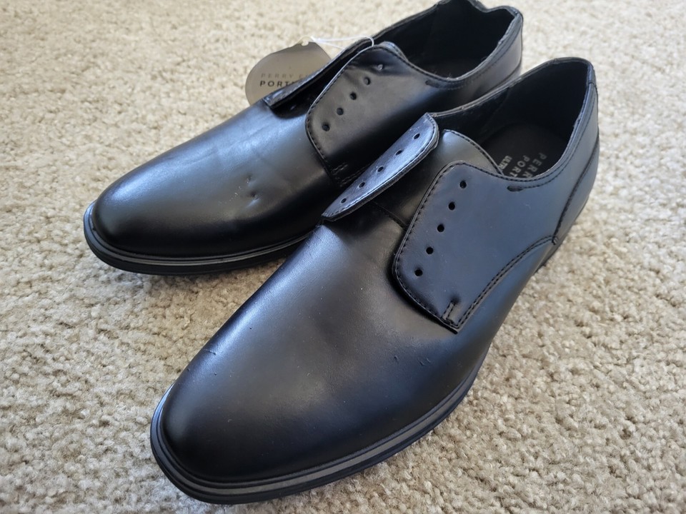 Perry Ellis Portfolio Mens Leather Jerry Oxford Shoes Size 8.5 Black ...