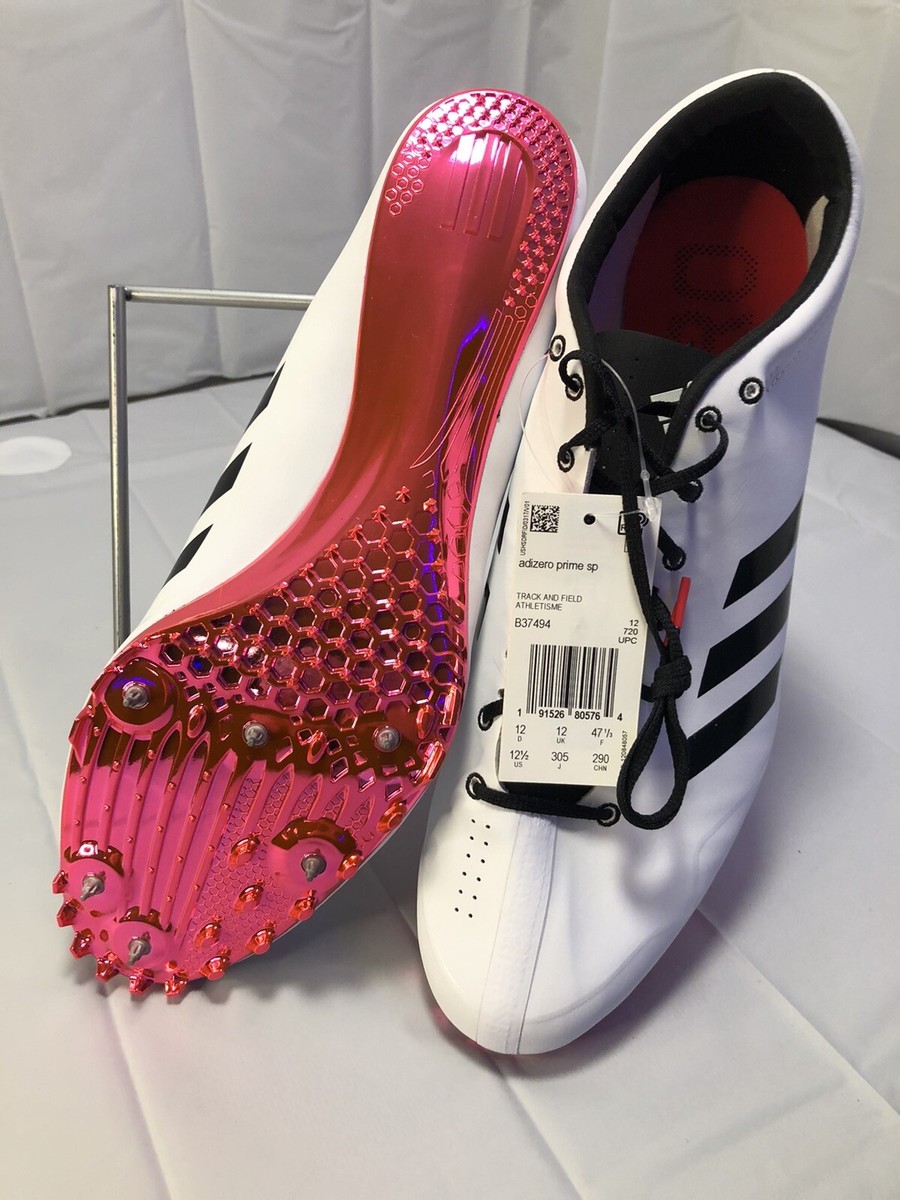Size12.5 - adidas Adizero Prime sp White And Black, Pink Size12.5 - adidas Adizero Prime sp White And Black, Pink