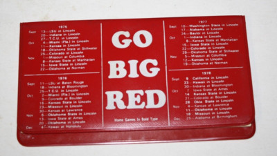 Vtg 1975 Nebraska Cornhuskers Go Big Red Football Blank Pad No Place ...