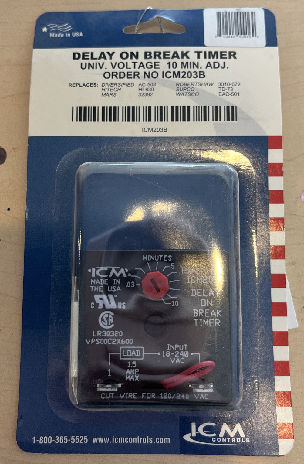 ICM Controls ICM203 Delay on Break Timer, 18-240 Vac, 1.25" Height, 2 ...