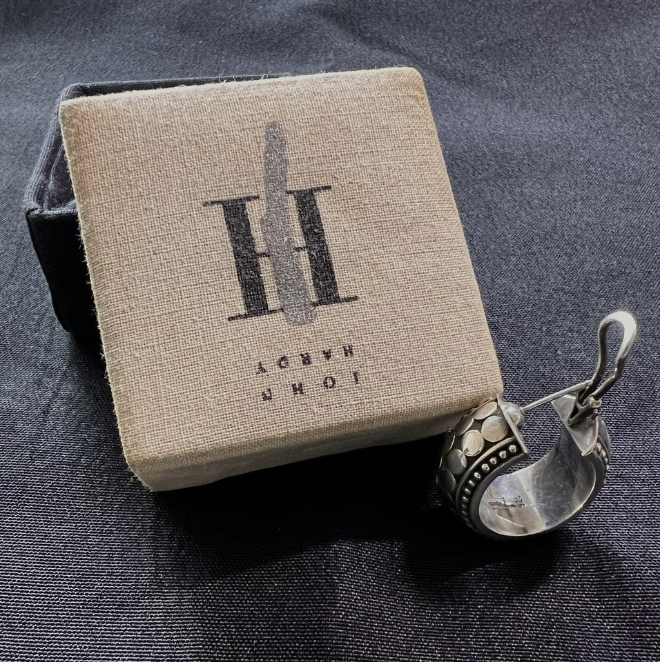 John Hardy Vintage SS925 Dot Pattern Half Hoop HuggieBack - Single ...