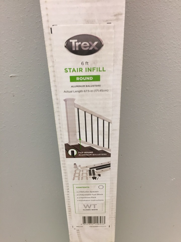 Trex 6 ft Stair Infill Kit Round Balusters White | eBay