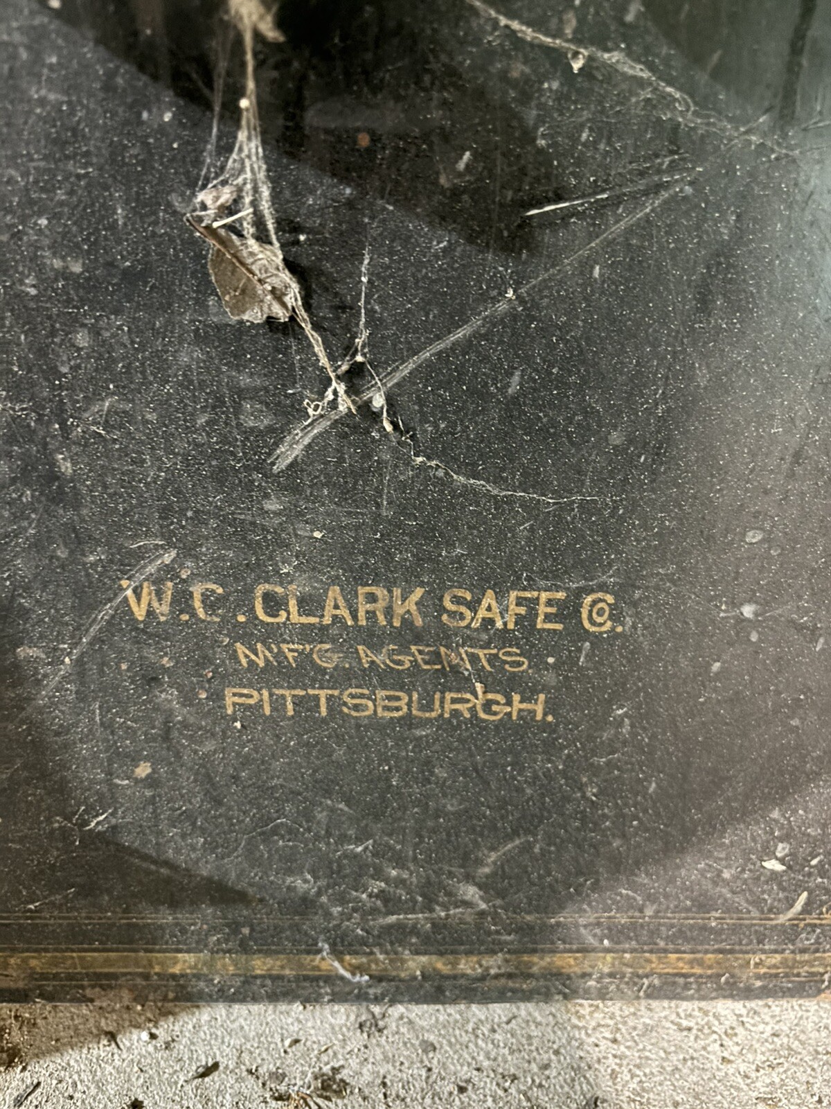 Vintage 1910 Barnes Safe & Lock Pittsburgh Door Gold Leaf Pittsburg W.C ...