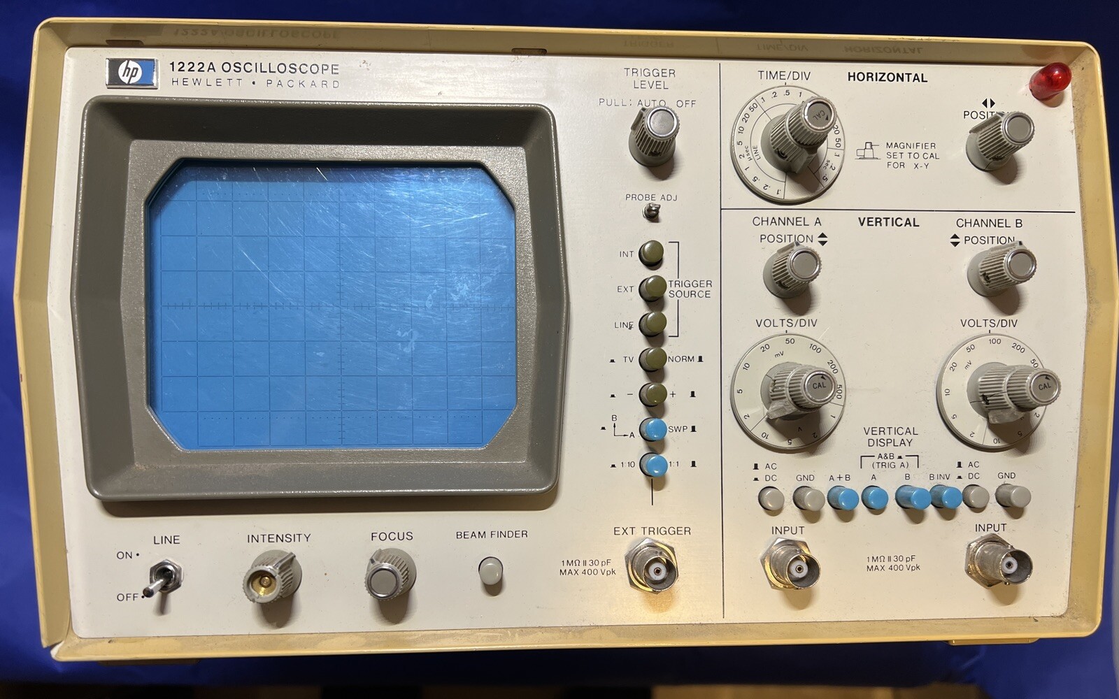 Hewlett-Packard 1222A 2-Channel 15 MHz Analog Oscilloscope - La Paz ...