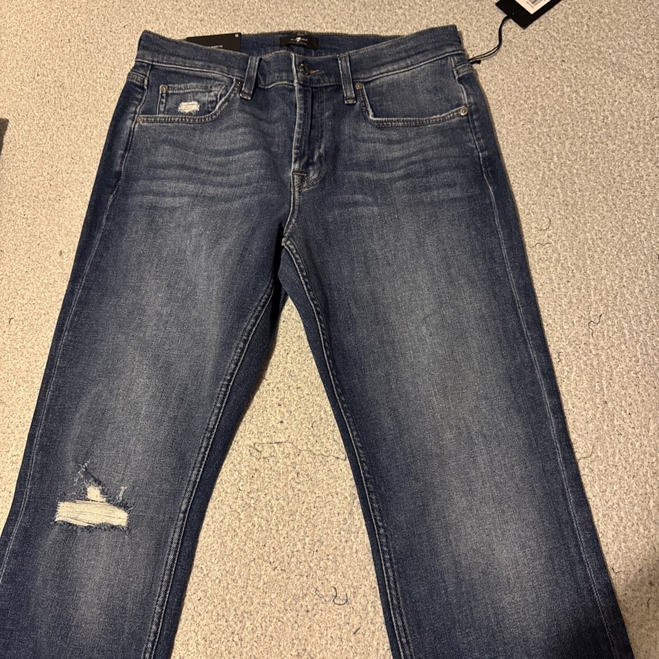 Men's 7 For All Mankind Slimy Straight Leg Jeans Blue Size 32 / 32 NWT ...