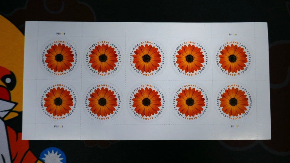 5x Sheet=50 GLOBAL FOREVER Stamp African Daisy 2022 USPS International ...
