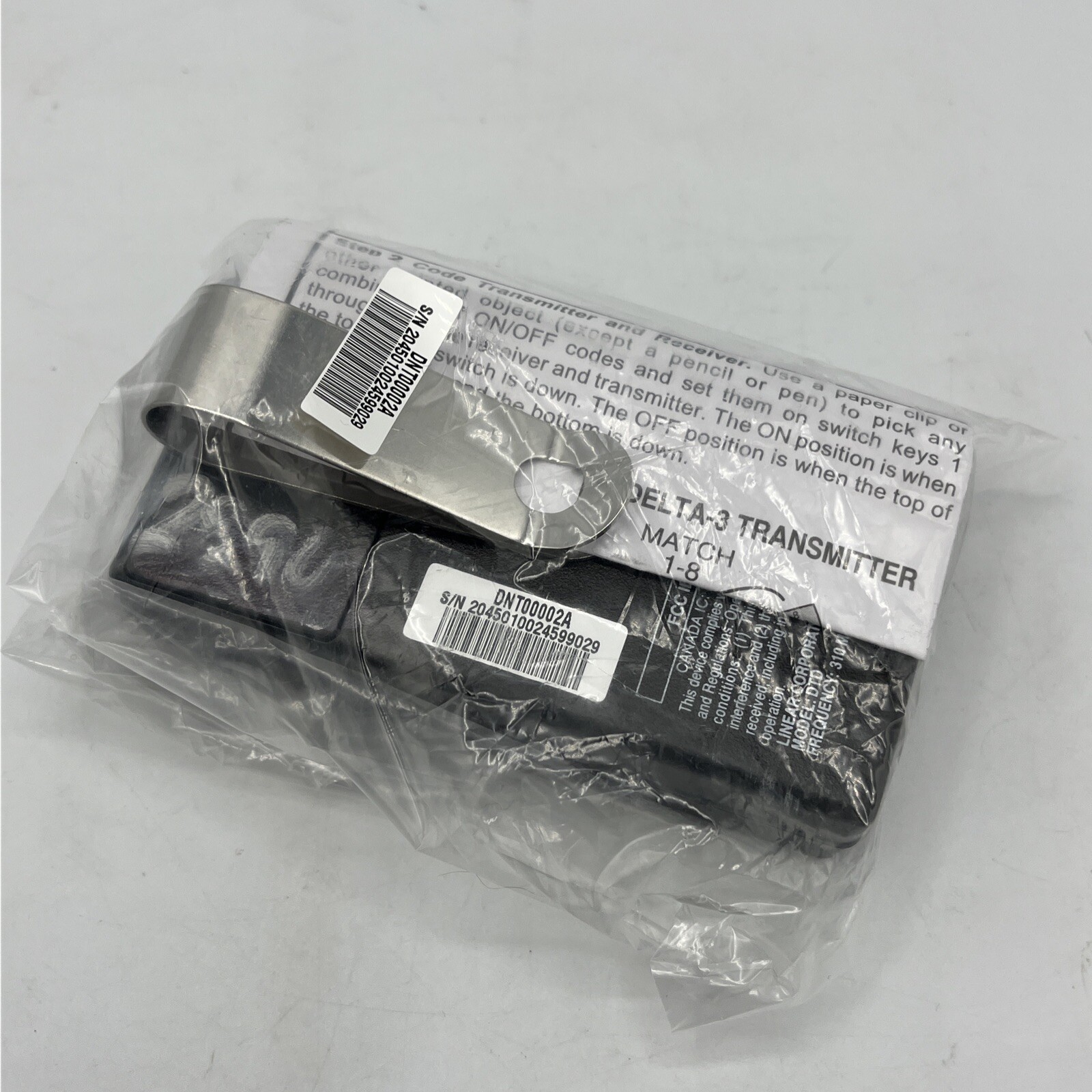 Linear Delta-3 System Single-Channel Digital Transmitter Garage Remote ...