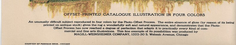 1915 Four Color Fine Art Print Sample Pushman Brothers Chicago Carpet ...