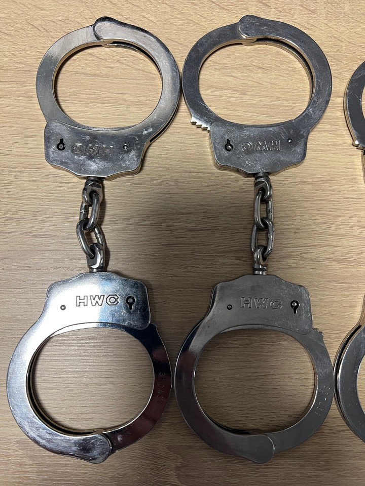 HWC Solid Steel Handcuffs Double Locking For Security Police one Key | eBay