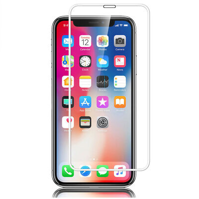 For iPhone X / Xs 3D Tempered Glass Screen Protector White Edge | eBay UK